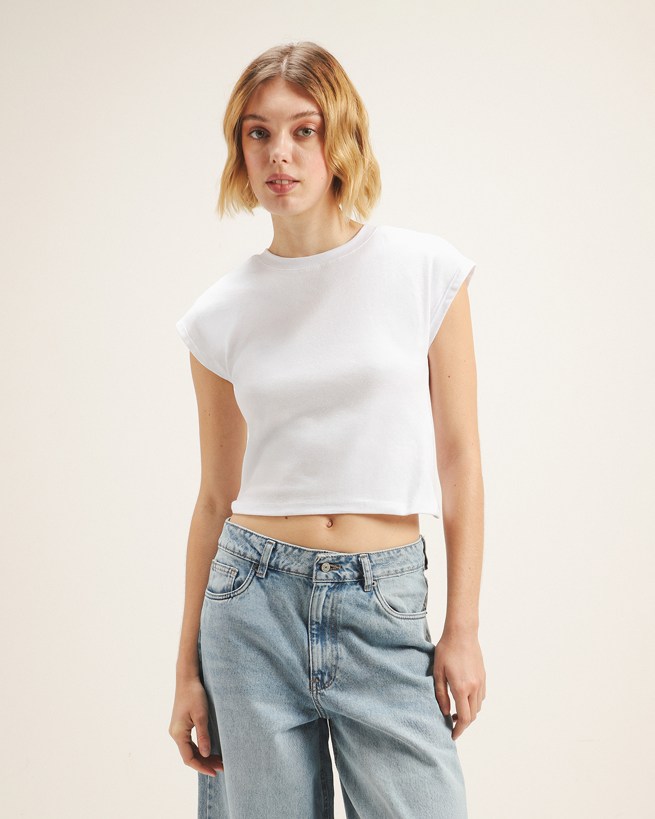 Crop Top Básico Blanco Para mujer – C&A México