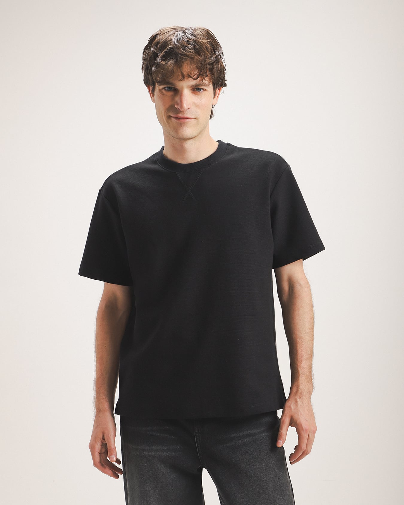 Playera Negra Manga Corta Lisa Para Hombre - C&A México