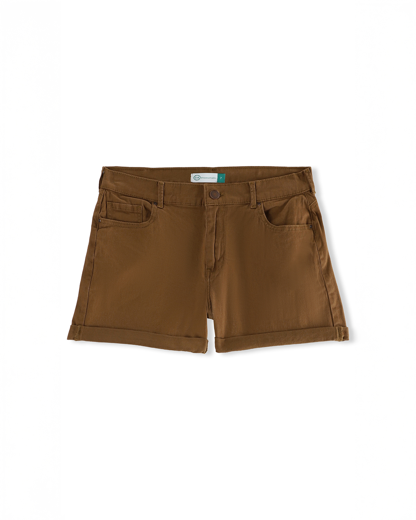 Short De Gabardina Color Café Para Mujer - C&A