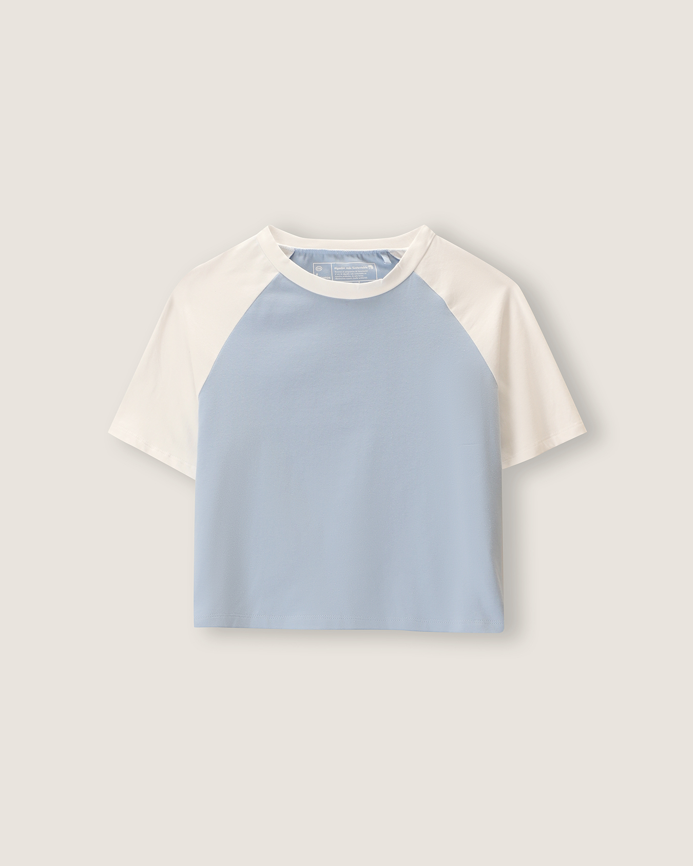 Playera Cropped Azul Ranglan Para mujer – C&A México