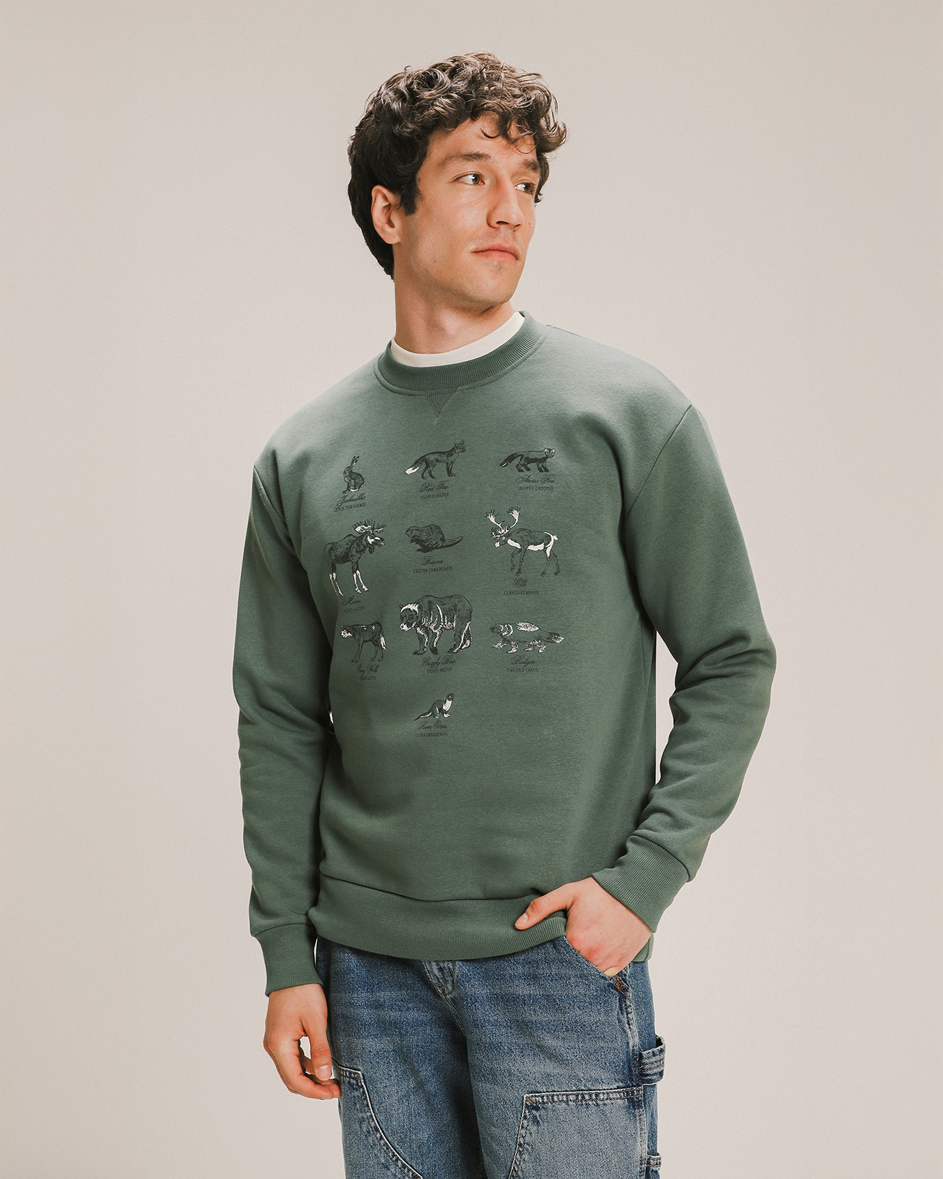 Sudadera Fit Relaxed Olivo Para hombre – C&A México