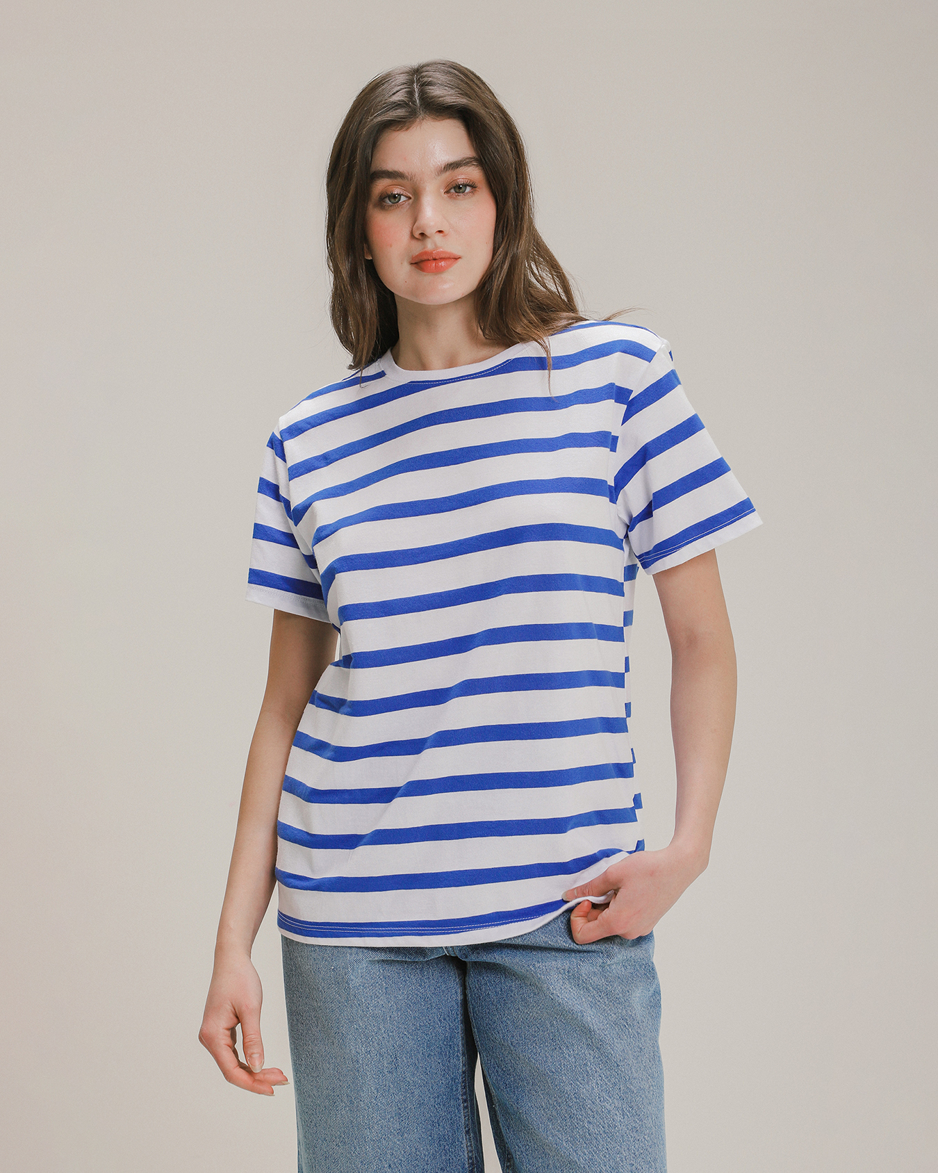 Playera Rayada En Color Blanco Y Azul Para Mujer - C&A