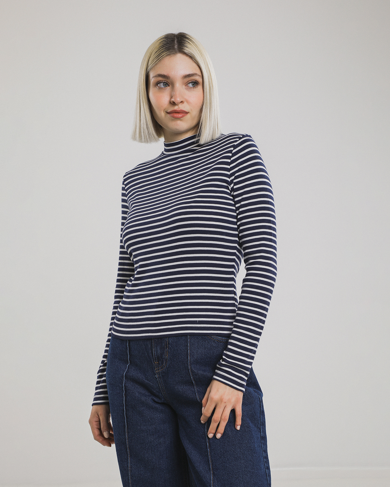 Playera Rayada Manga Larga Para Mujer - C&A