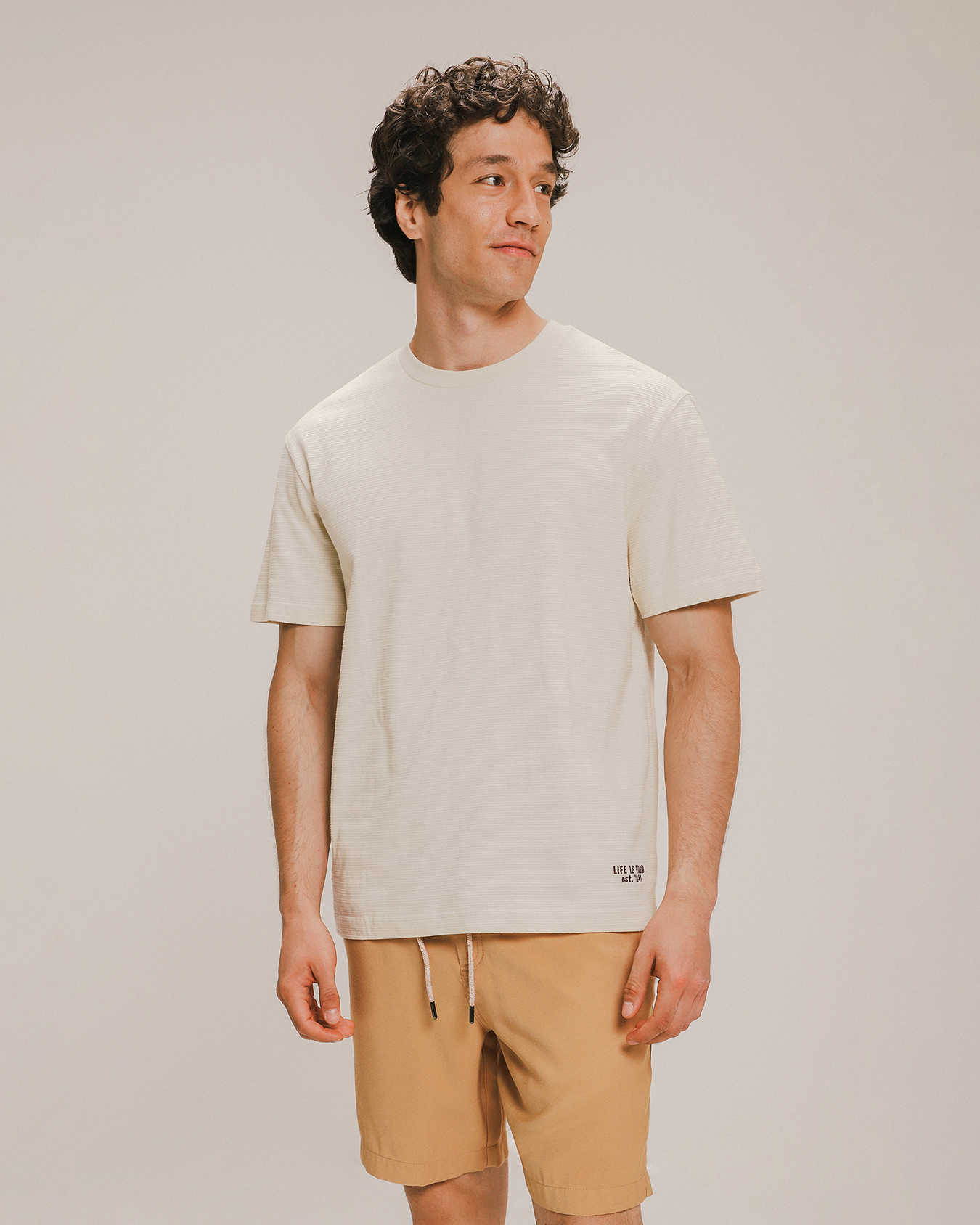 Playera Beige Efecto Lavado